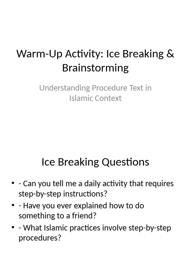 WarmUp Procedure Text | PDF