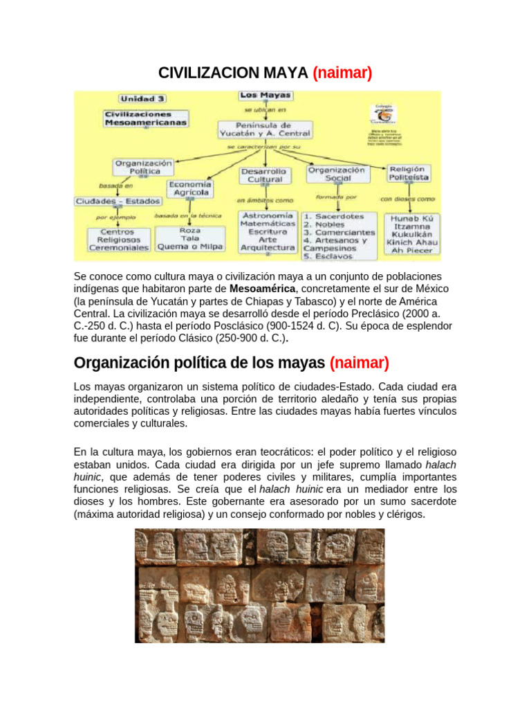 Organización Política de Los Mayas | PDF | Civilización maya | México