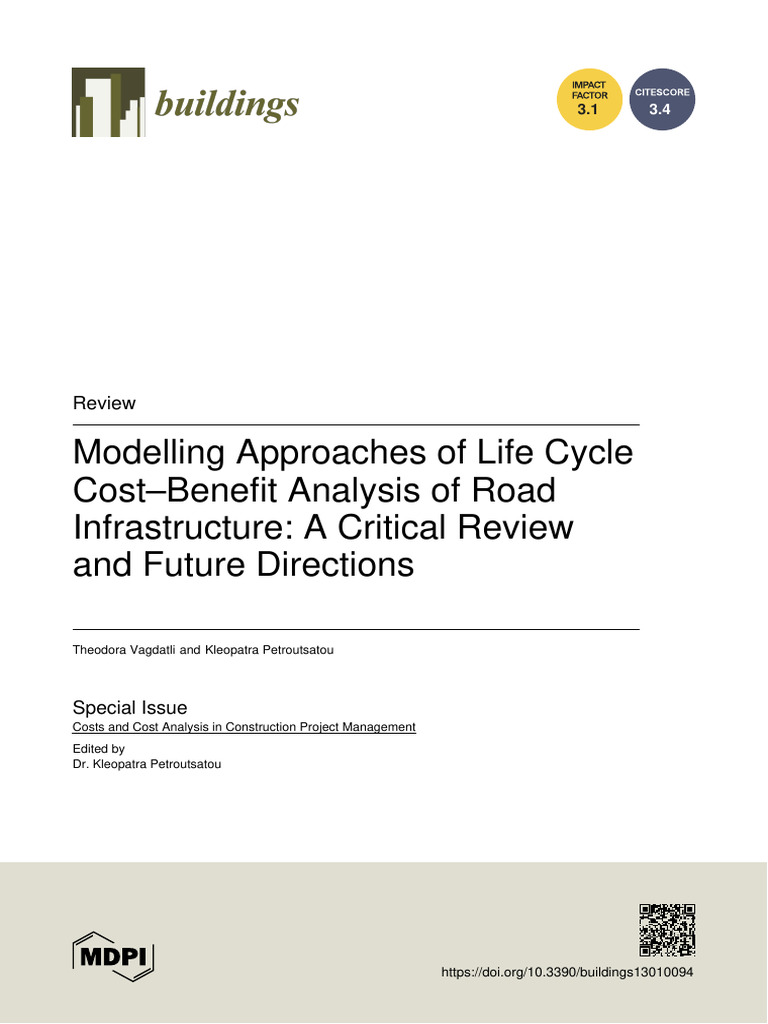 Modelling Approaches of Life Cycle Cost–Benefit Analysis of Road ...
