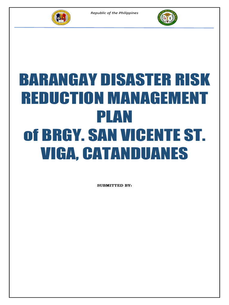 Barangay Disaster Risk Reduction Management Plan | PDF | Disaster Risk ...