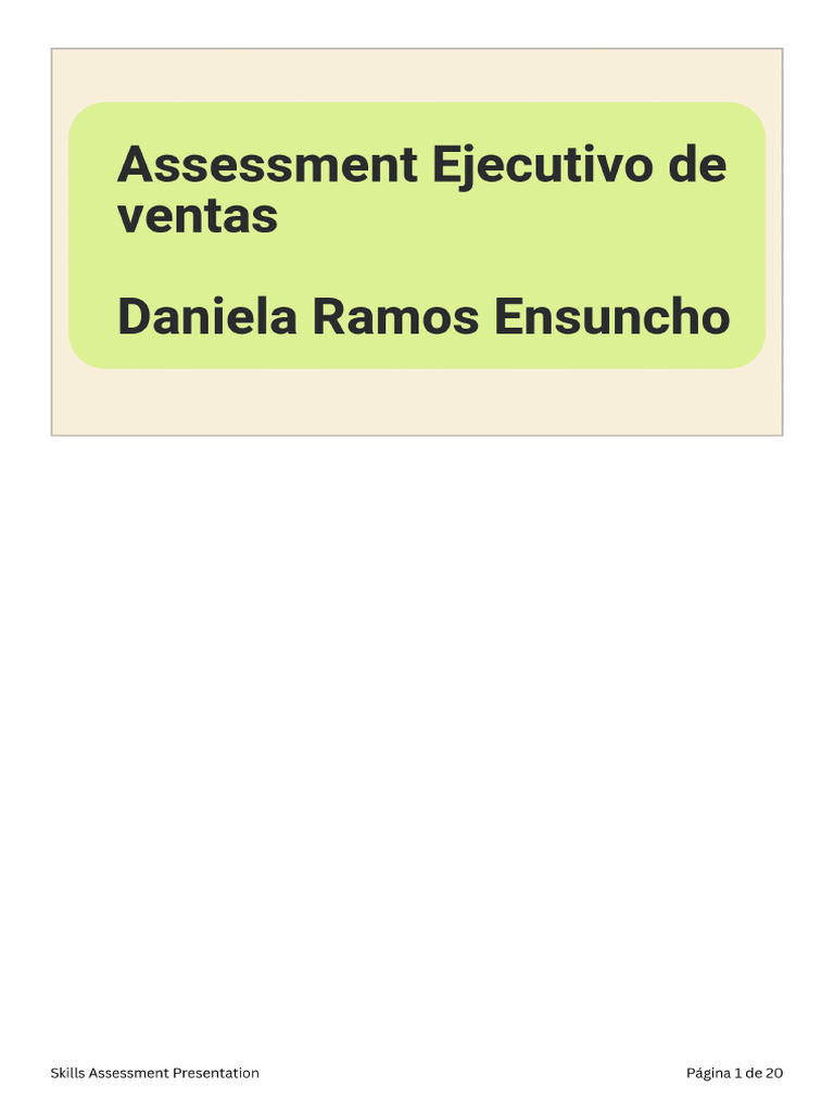 Skills Assessment Presentation | PDF