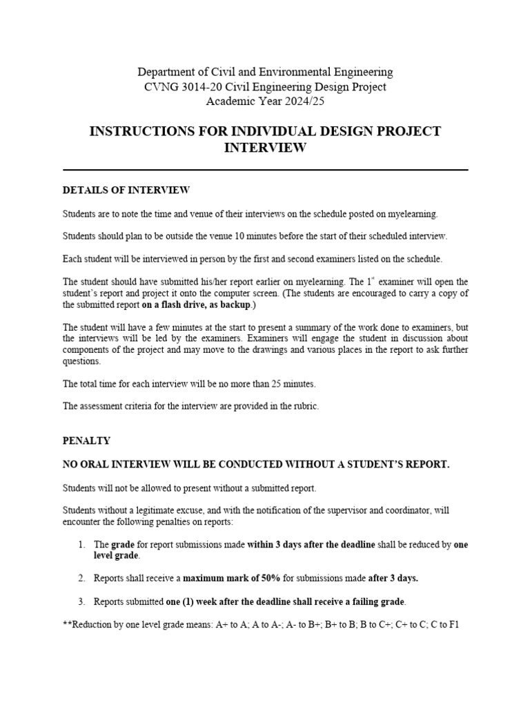 Individual Interview Instructions | PDF