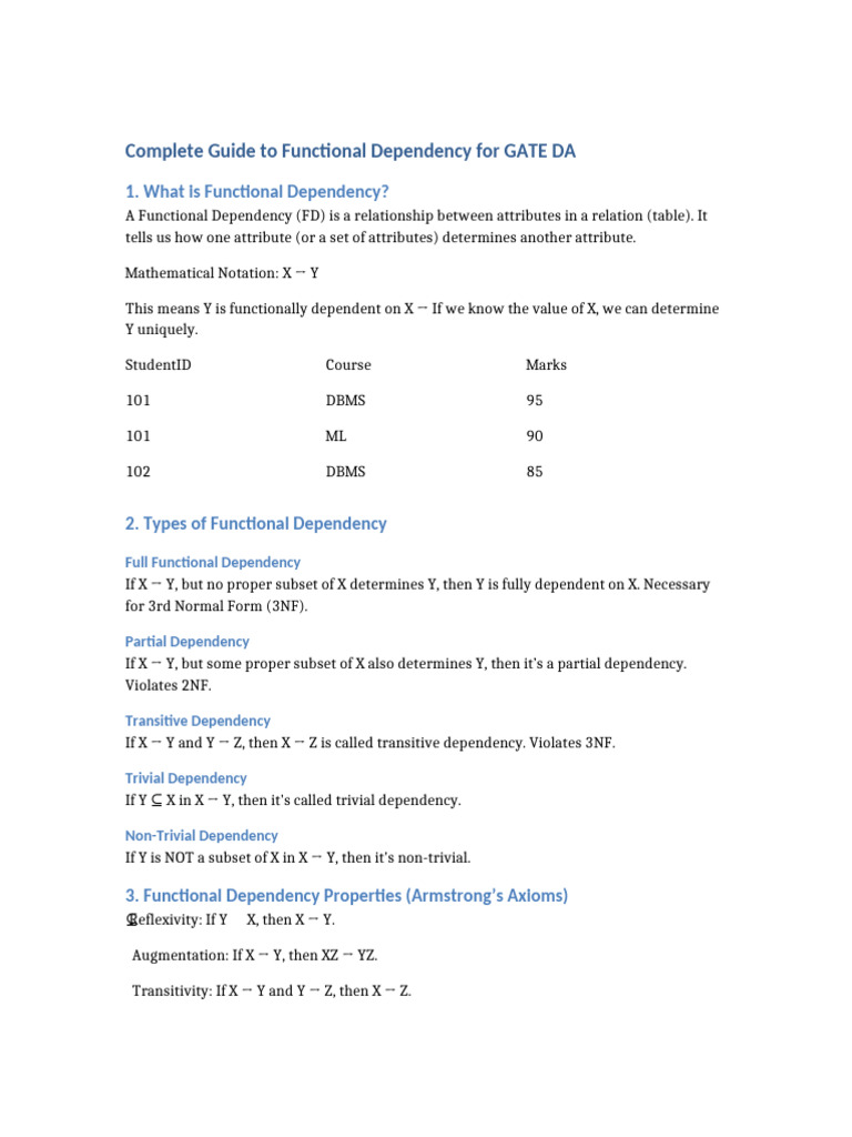 Functional Dependency Guide | PDF