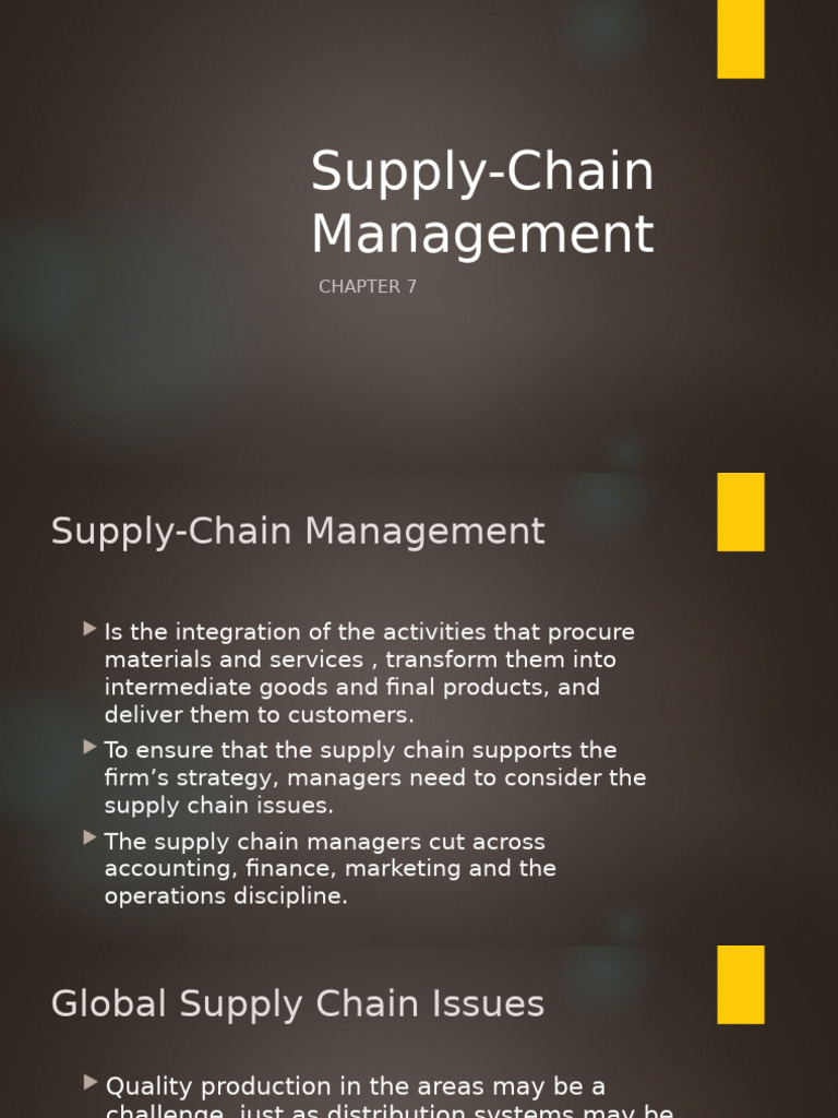 CHAPTER 7 Supply Chain Management | PDF | Supply Chain | Supply Chain Management