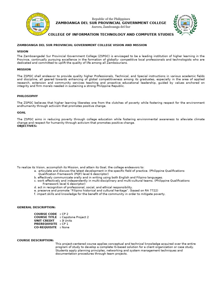 CP 2 Capstone 2 Syllabus | PDF | Learning | Knowledge