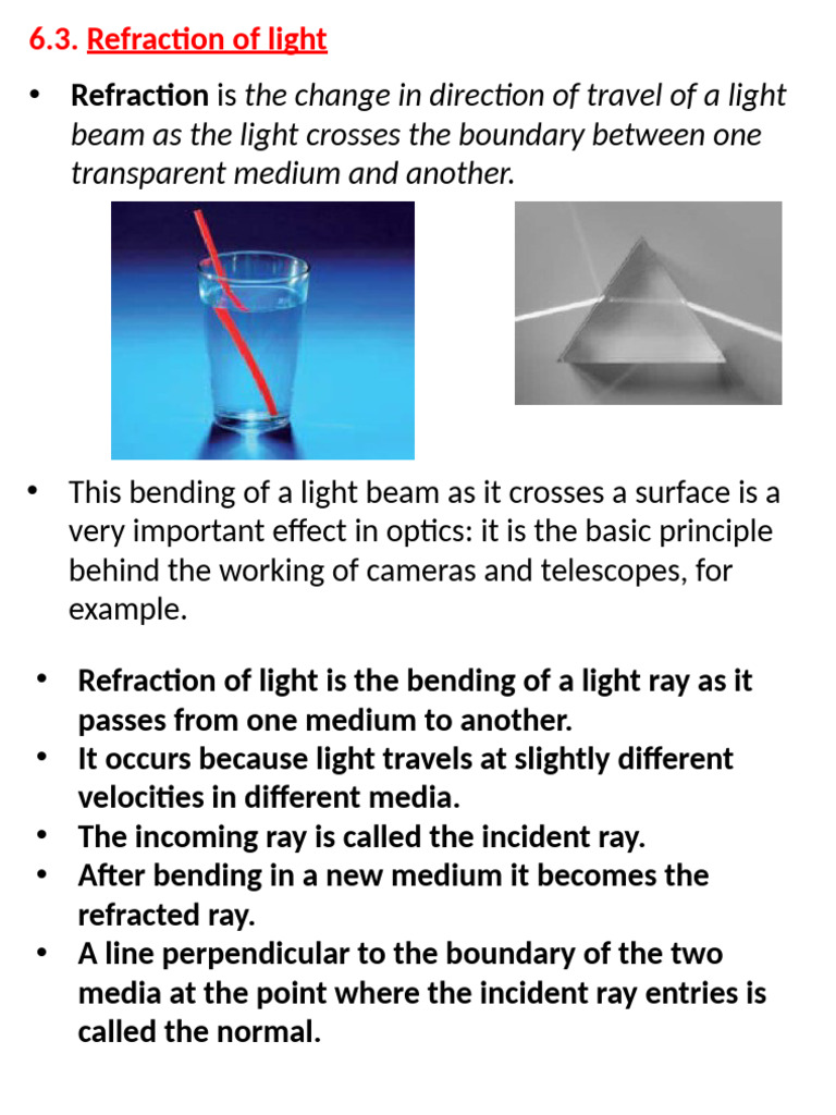 6.3. Refraction of Light-1 | PDF | Refraction | Optics