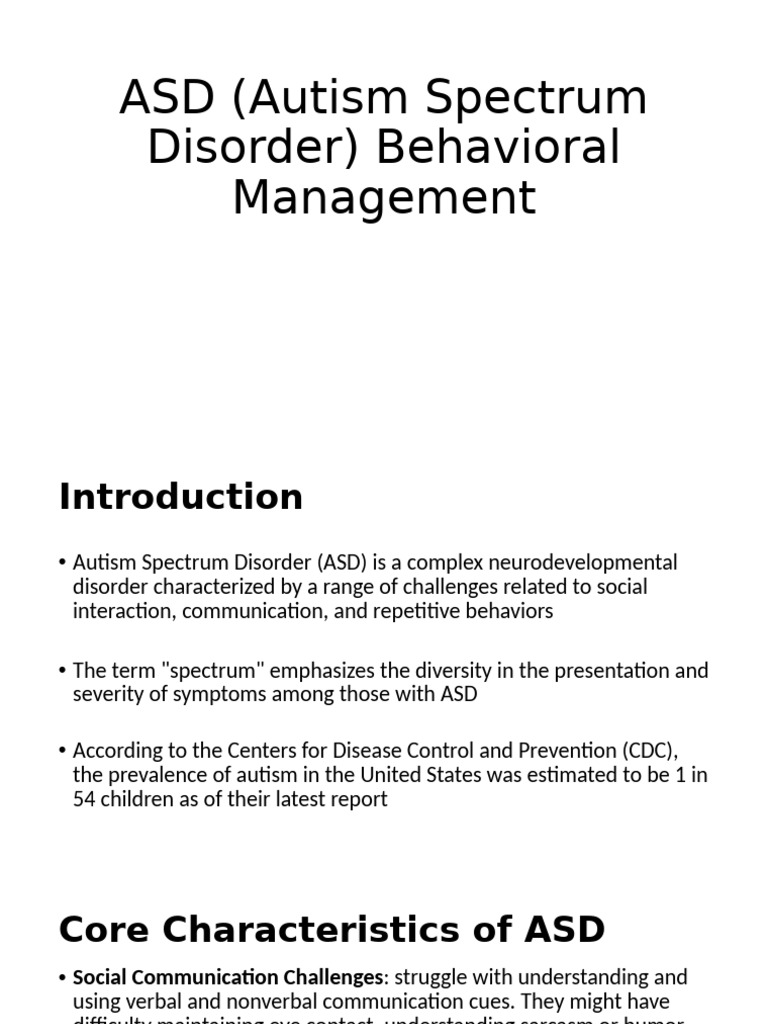 ASD (Autism Spectrum Disorder) Behavioral Management | PDF | Autism | Caregiver