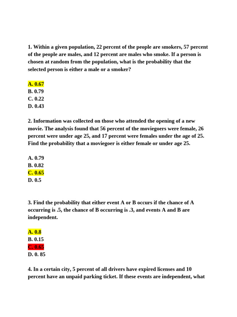 Probability Problems and Solutions | PDF