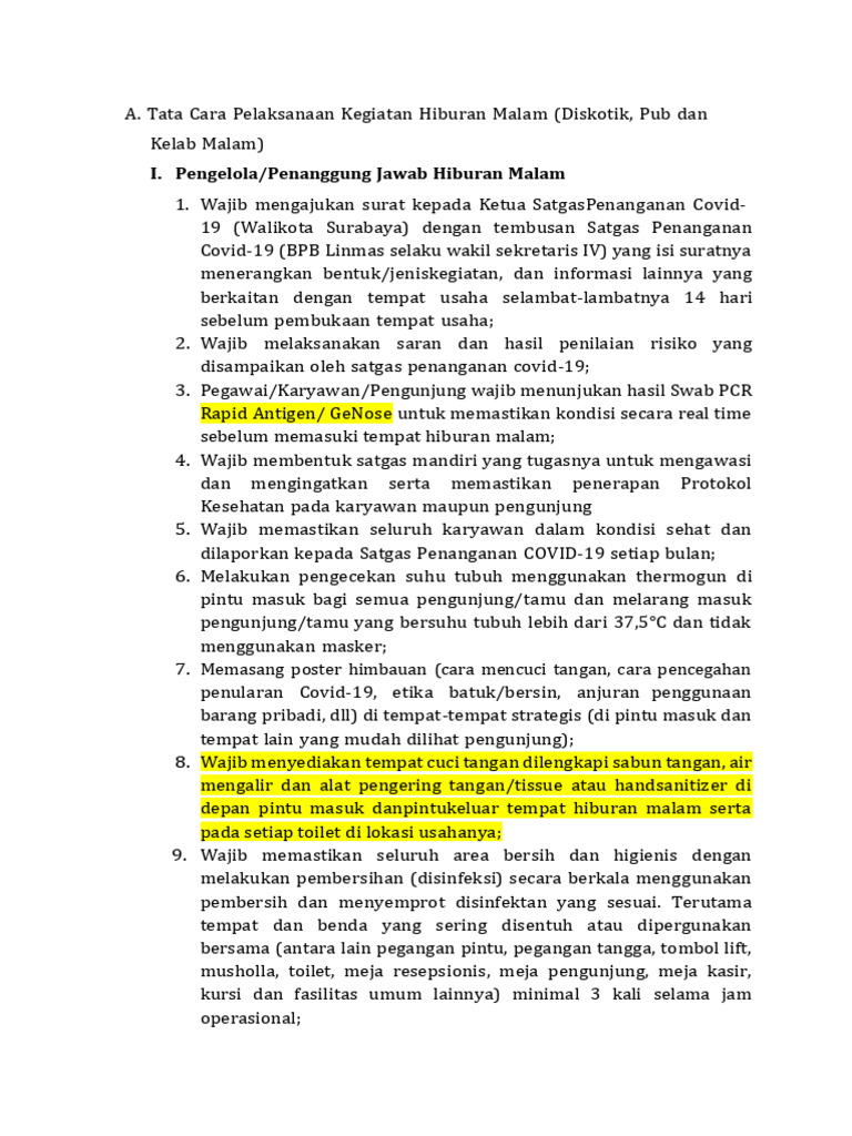 16 Tata Cara Pelaksanaan Kegiatan RHU DISKOTIKPUBKelab | PDF