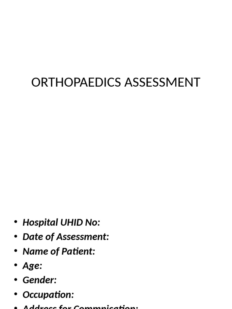 Orthopaedic Assessment | PDF | Pain | Senses