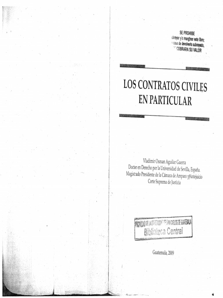 Los Contratos Civiles en Particular Parte Completo | PDF