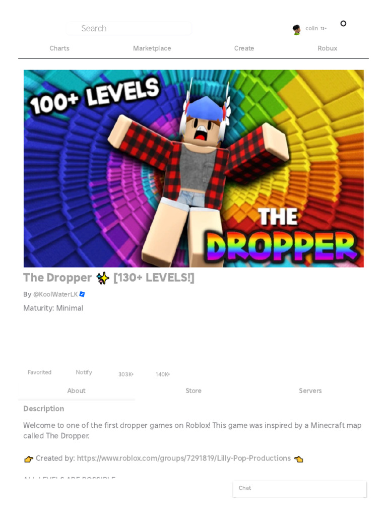 The Dropper (130+ LEVELS!) - Roblox | PDF