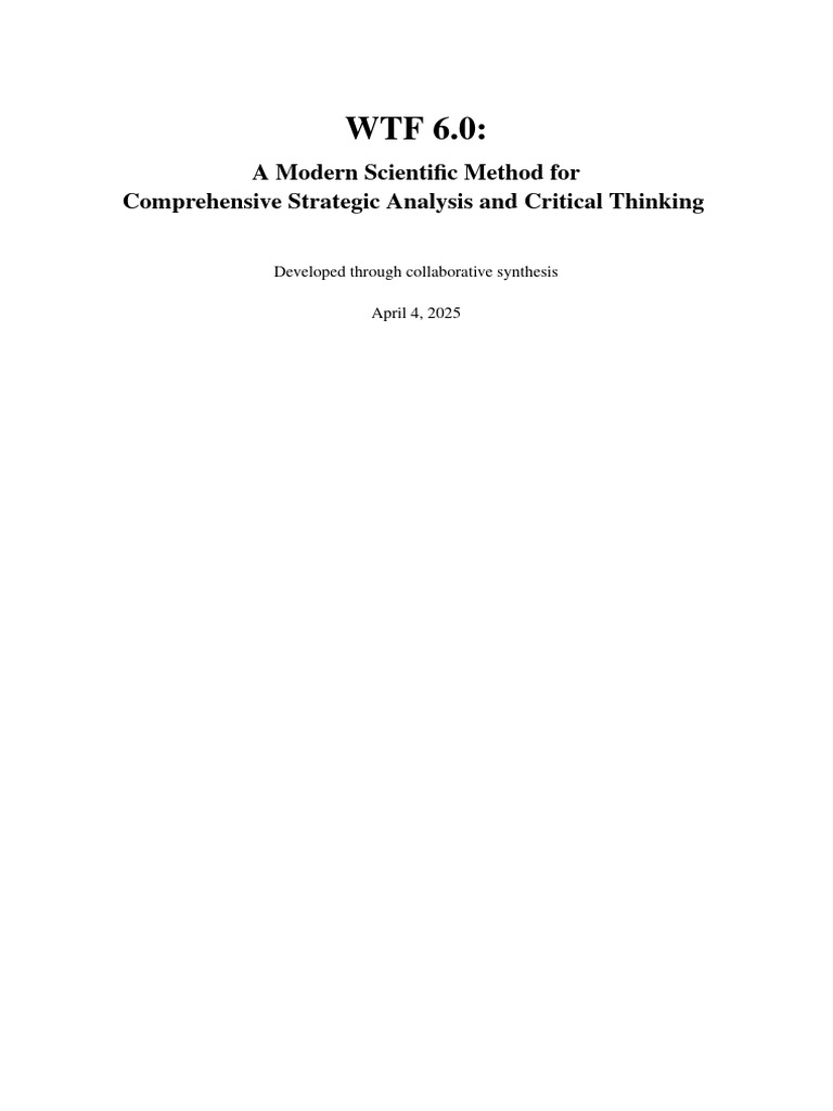 The New Scientific Method - WTF 6.0 | PDF | Artificial Intelligence | Intelligence (AI) & Semantics
