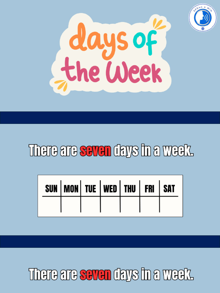 Days of The Week PowerPoint | PDF