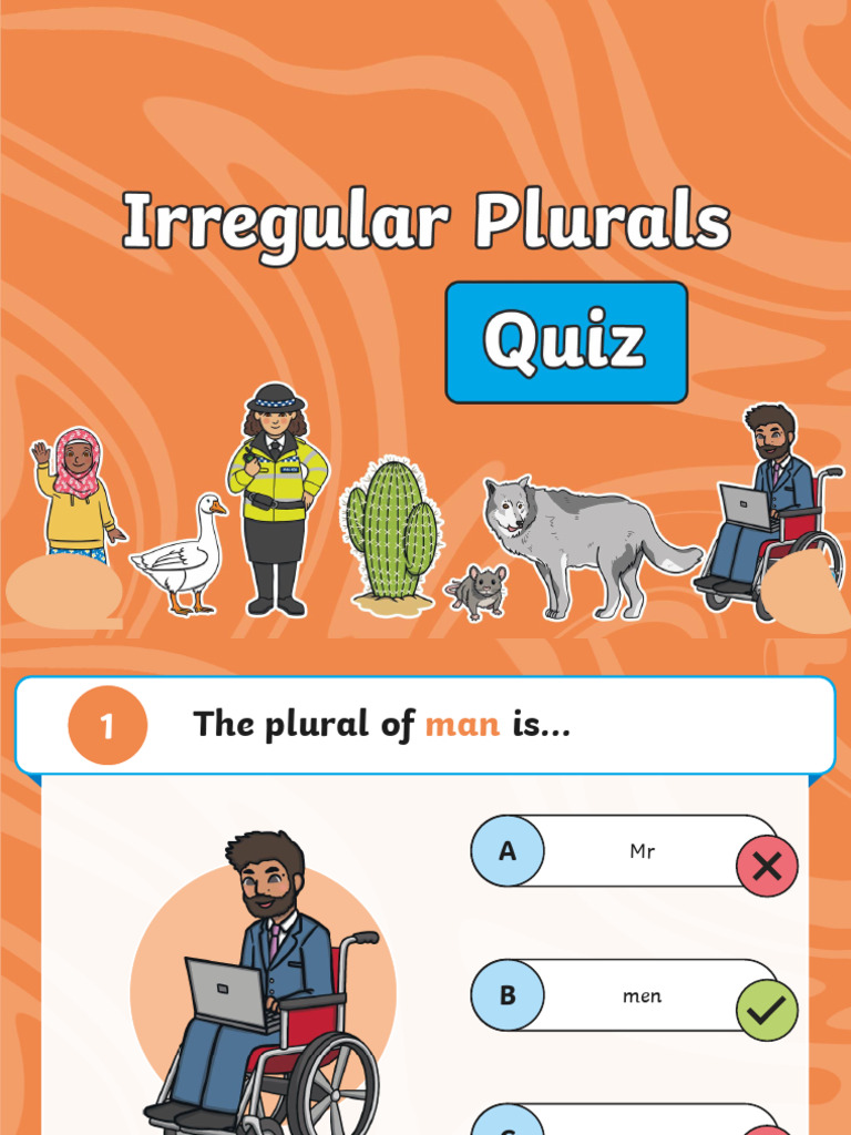 Irregular Plurals Powerpoint Quiz Ver 1 | PDF