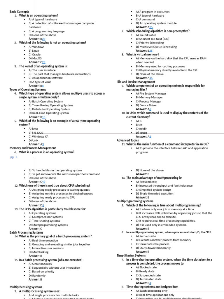 Operating System | PDF | Scheduling (Computing) | Thread (Computing)