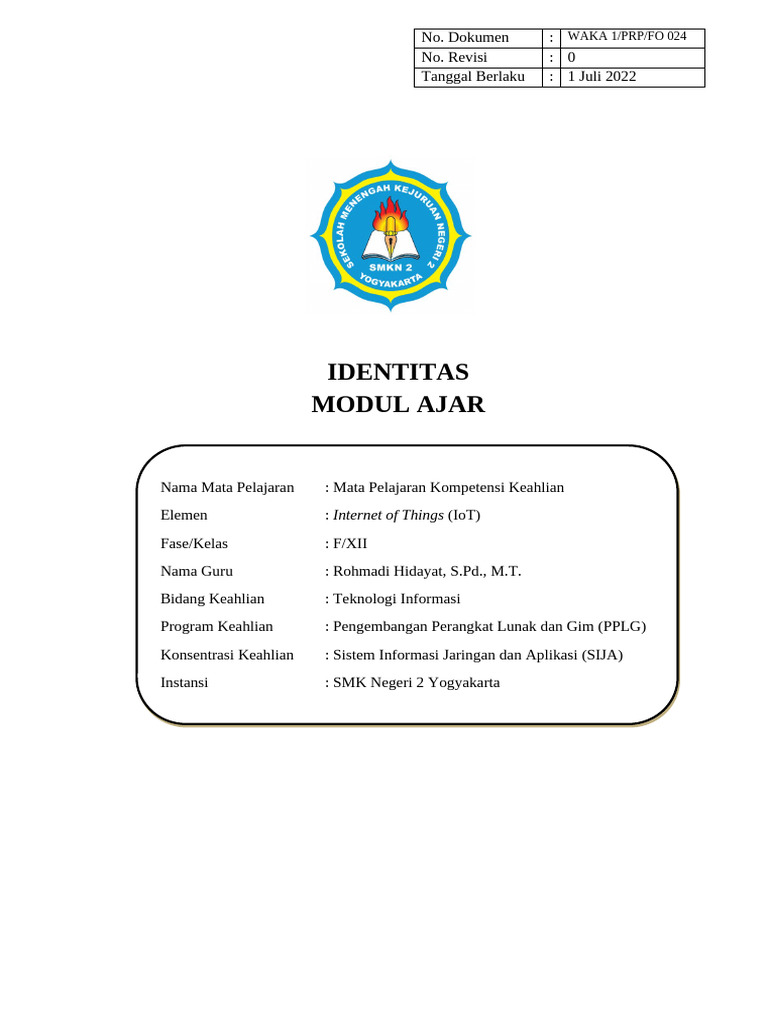 6.4. Modul Ajar IoT Berbasis Desktop | PDF