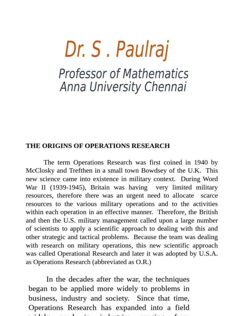 Or Introduction | PDF | Mathematical Optimization | Operations Research