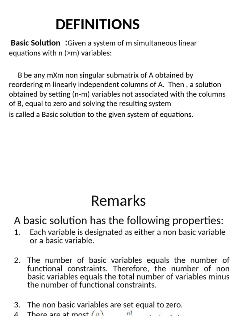 Basic and Feasible Solutions in LPP | PDF | Mathematical Optimization ...