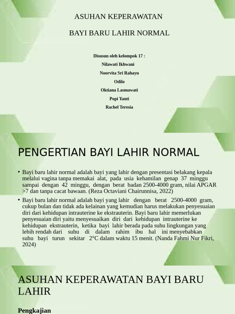 Asuhan Keperawatan Bayi Lahir Normal | PDF