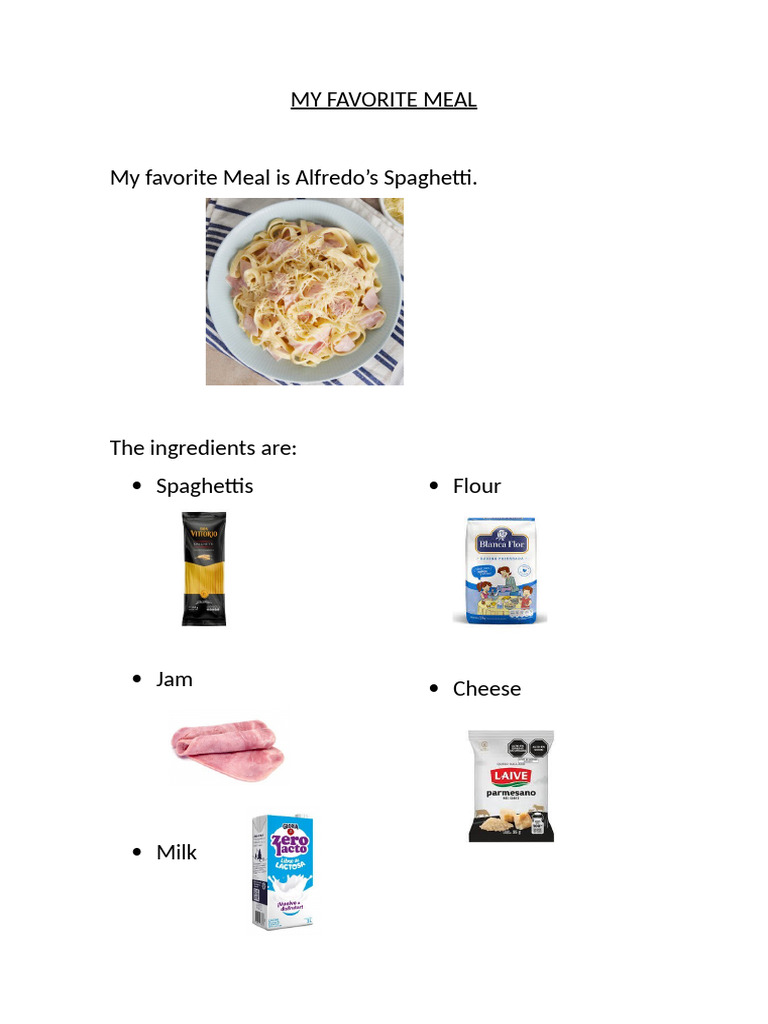 My Favorite Meal | PDF