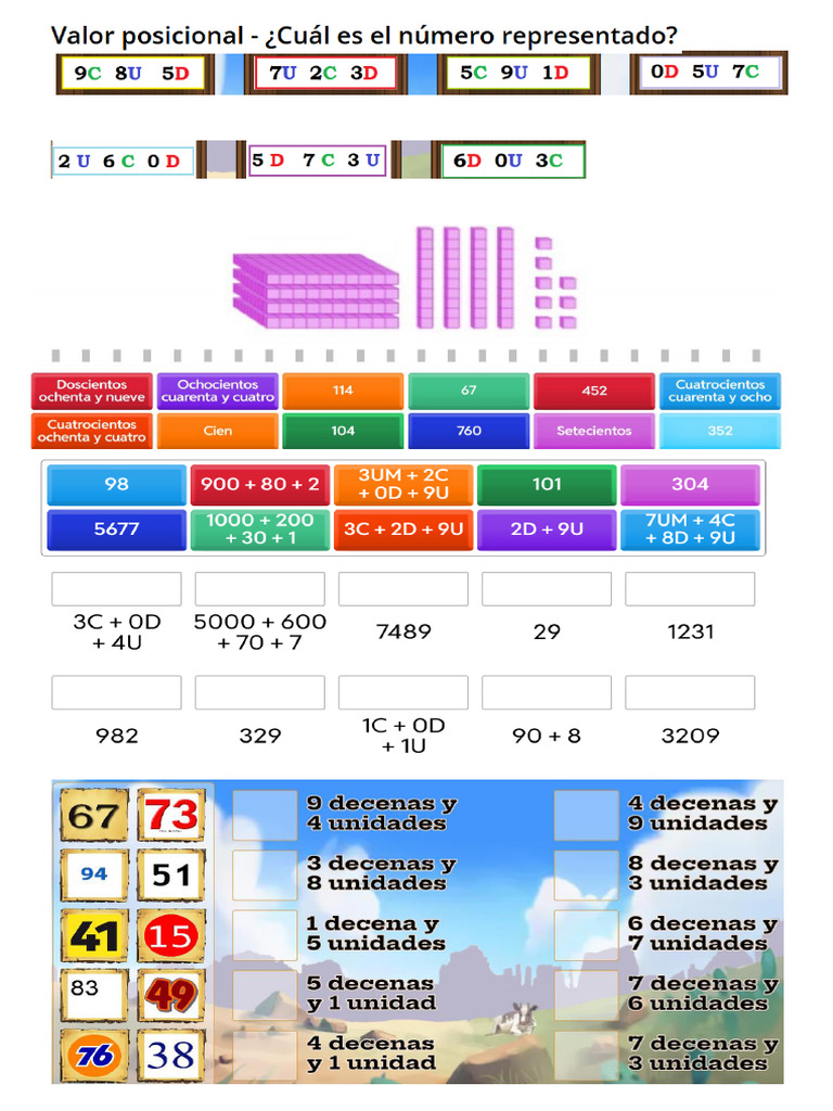 Tablero Valor Posicional 4to | PDF