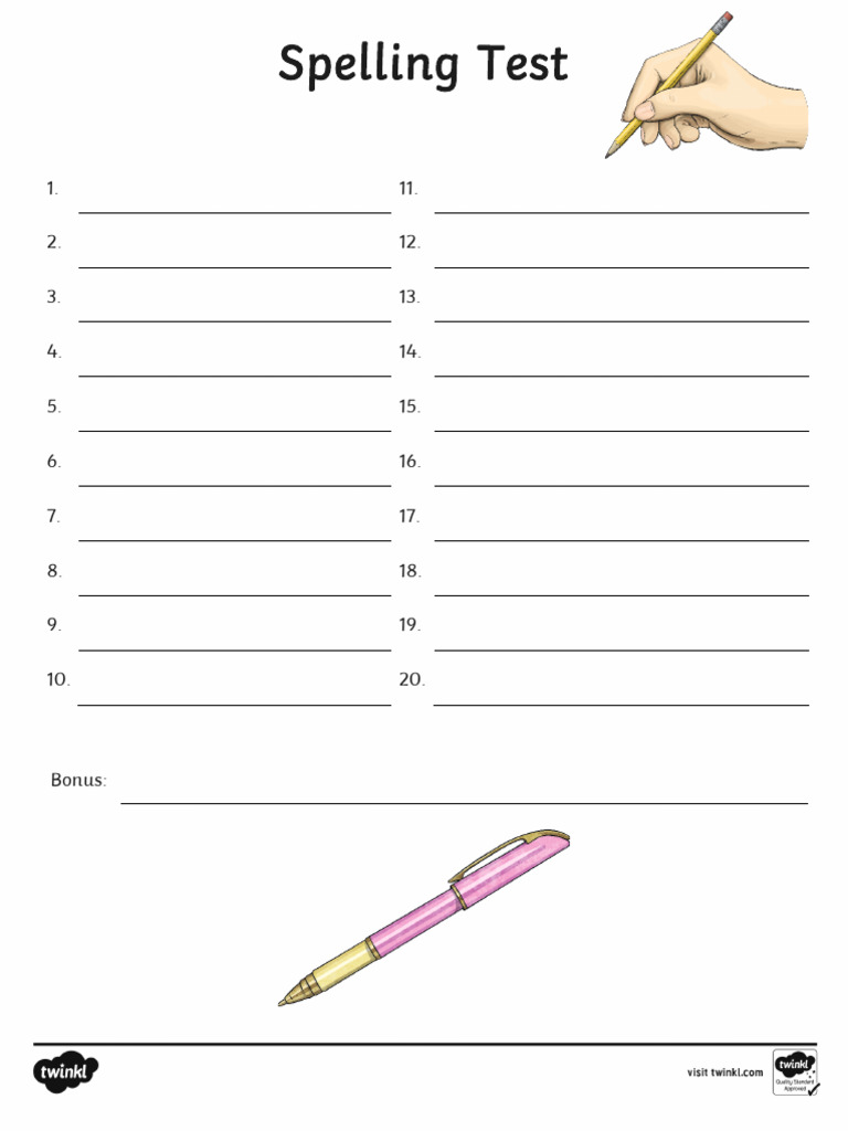Spelling Test PDF | PDF
