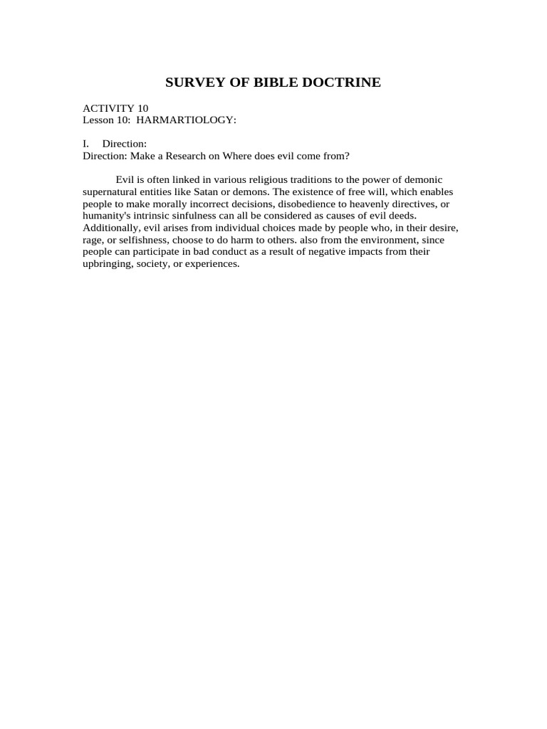 Origins of Evil: A Study in Harmartiology | PDF