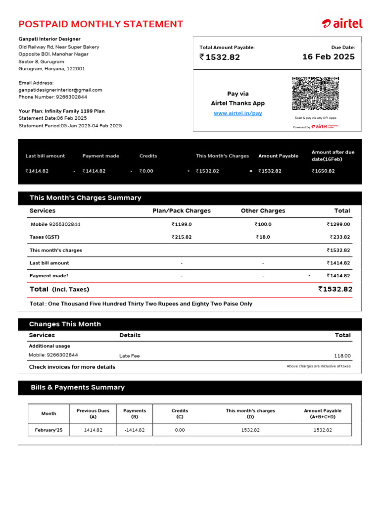 Mobile Bill MF2506I001022288 | PDF | Services (Economics) | Payments