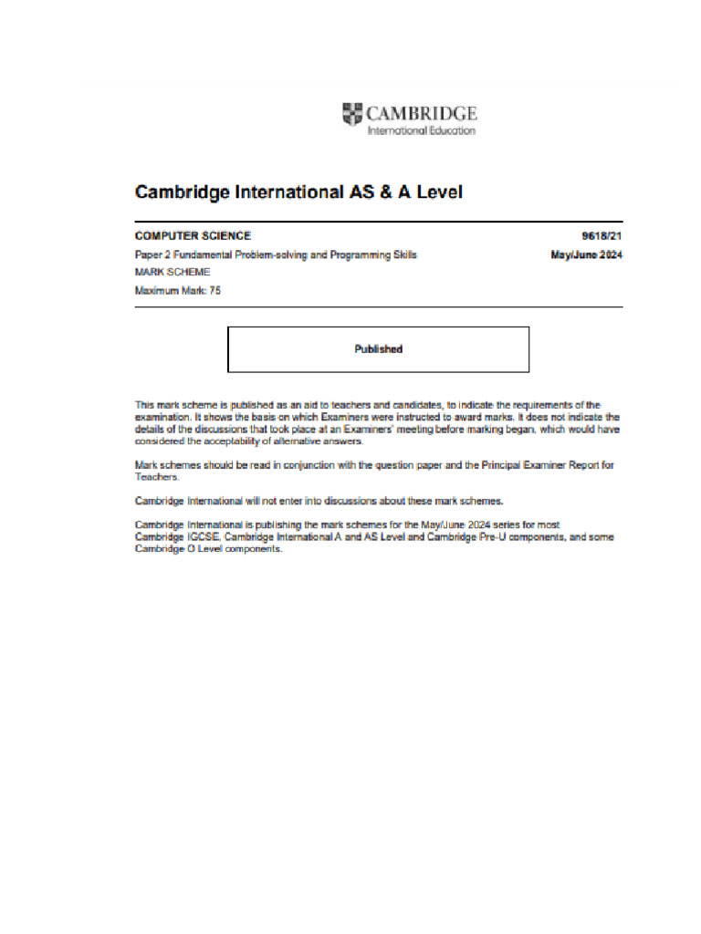Computer Science MOCK EXAM | PDF
