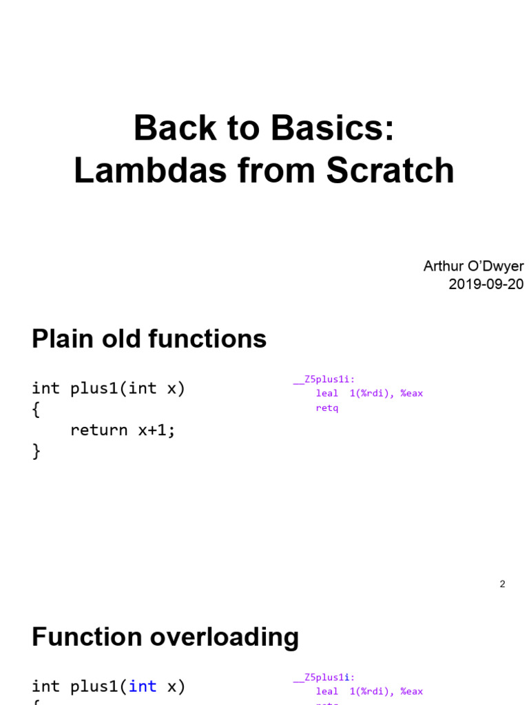 Understanding C++ Lambdas Basics | PDF | Anonymous Function | Object ...