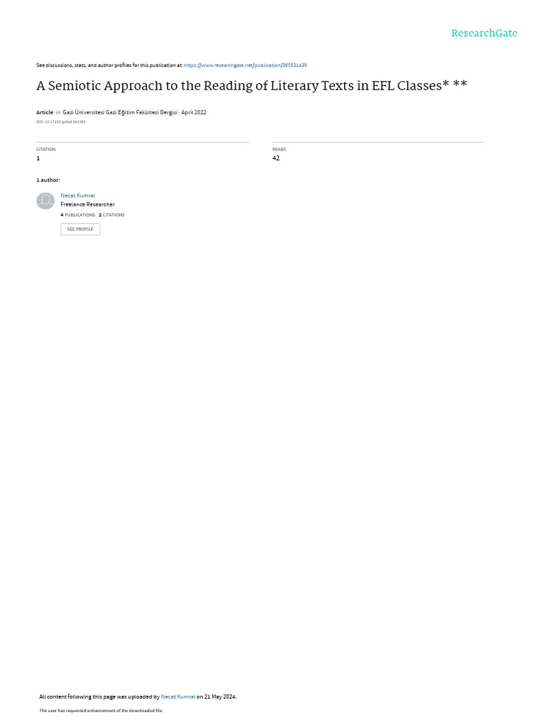 A Semiotic Approach to the Reading of Literary Texts | PDF | Semiotics ...