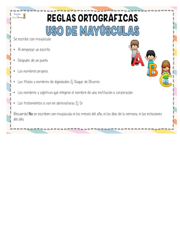 reglas uso de la mayuscula | PDF