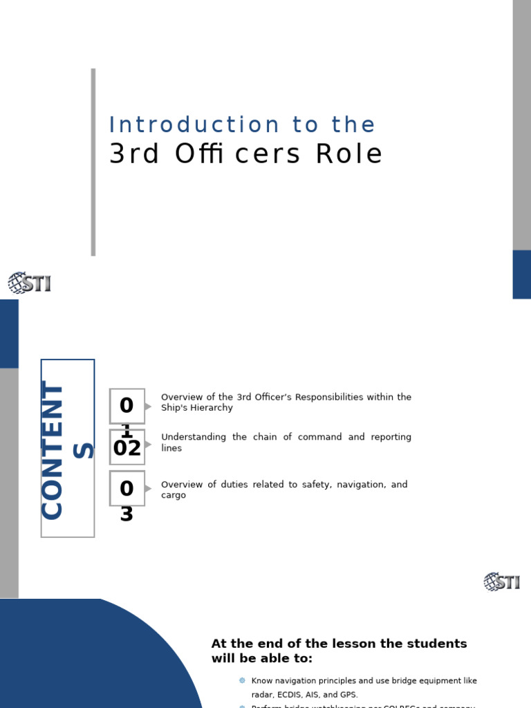 Topic 1 Introducion To The 3rd Officers Role | PDF | Navigation | Sea ...