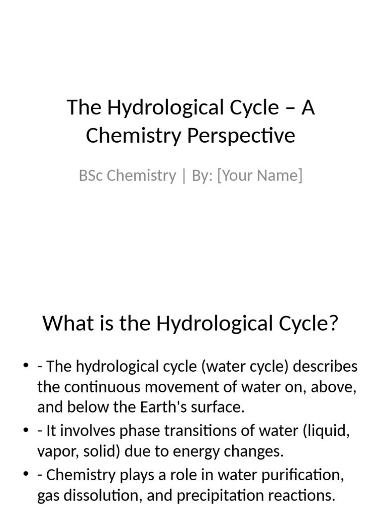 Chemistry of the Water Cycle | PDF