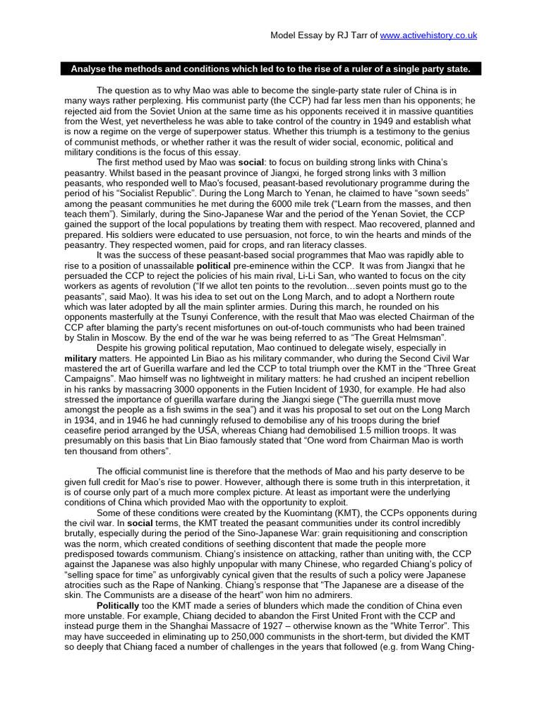 Mao's Rise to Power in China Explained | PDF | Mao Zedong | Chinese ...