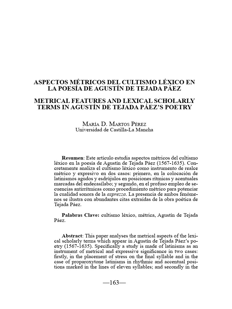 Aspectos Métricos Cultísmo Mexico | PDF | Metro (poesía) | Ritmo