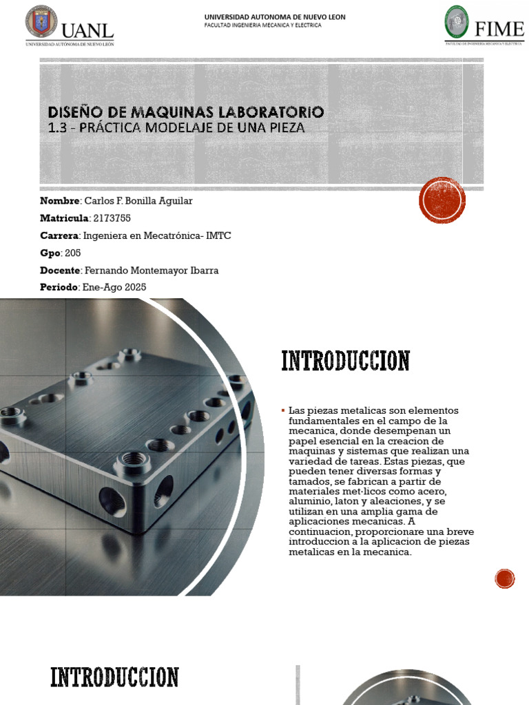 1.3 - Práctica Modelaje de Una Pieza | PDF | Ingeniería | Ingeniería mecánica