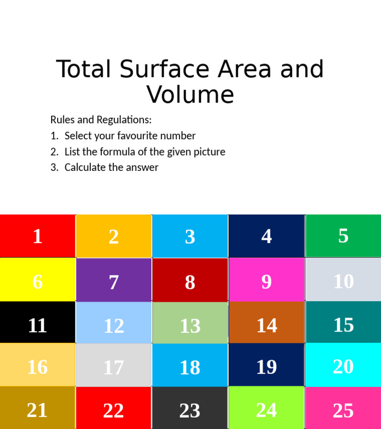 Volume and Surface Area Game | PDF