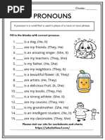 Pronouns Worksheet He She It and They | PDF | Language Arts & Discipline