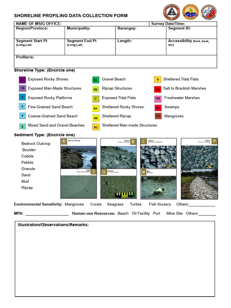 Shoreline Profiling Data Collection Form | PDF