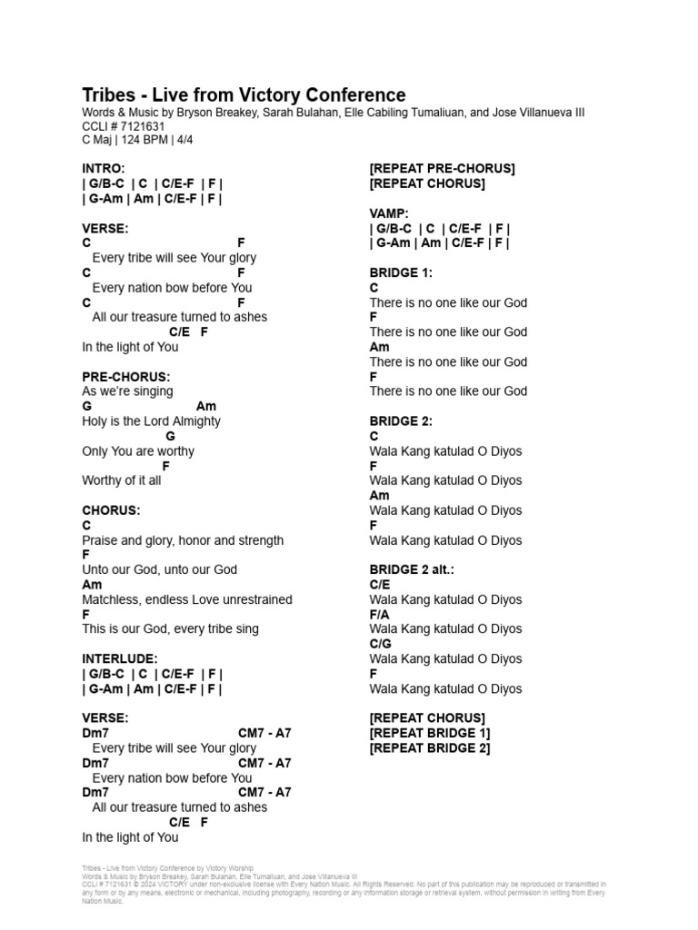 Tribes JESUS. Chord-Chart | PDF | Song Structure