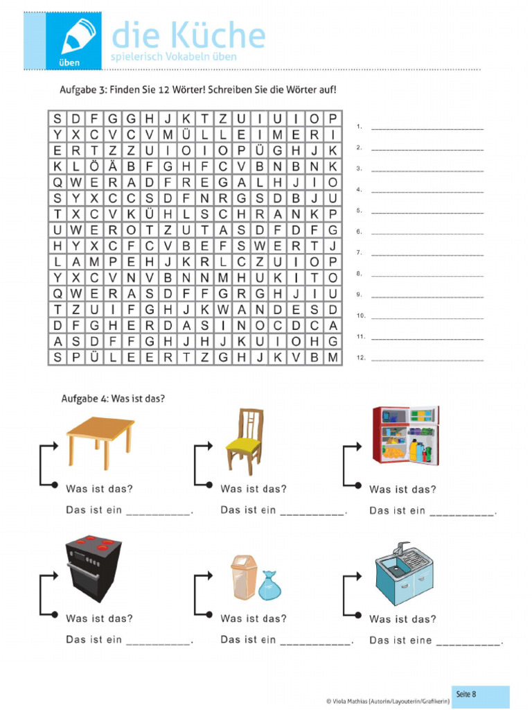 Möbel in Der Küche Übung | PDF