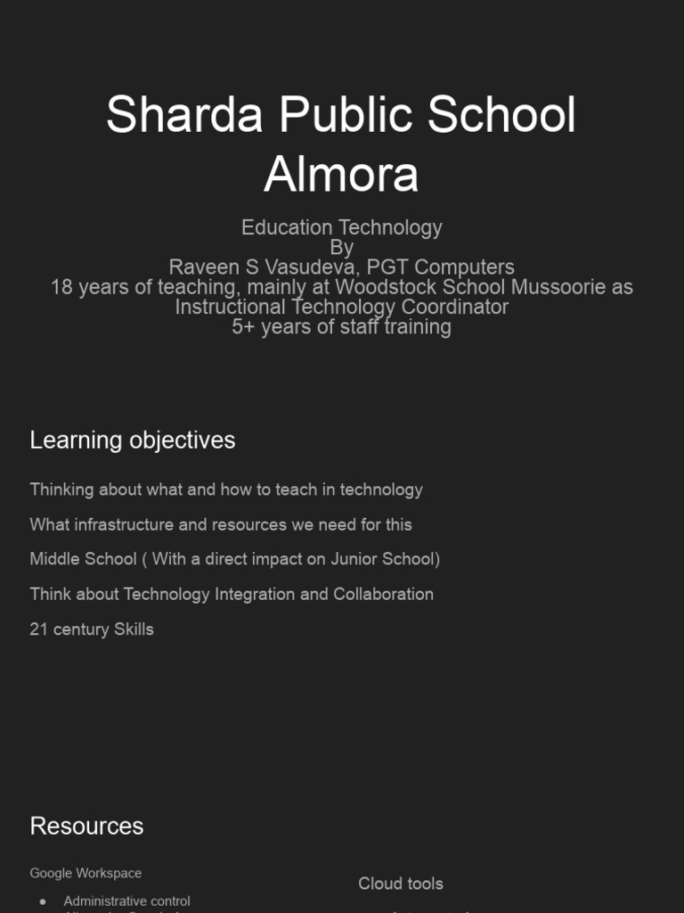 Sharda Public School Almora Education Technology | PDF