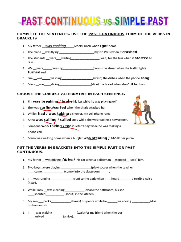 Past Continuous Practice | PDF