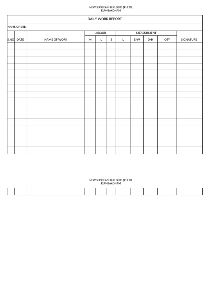 Daily Work Report | PDF