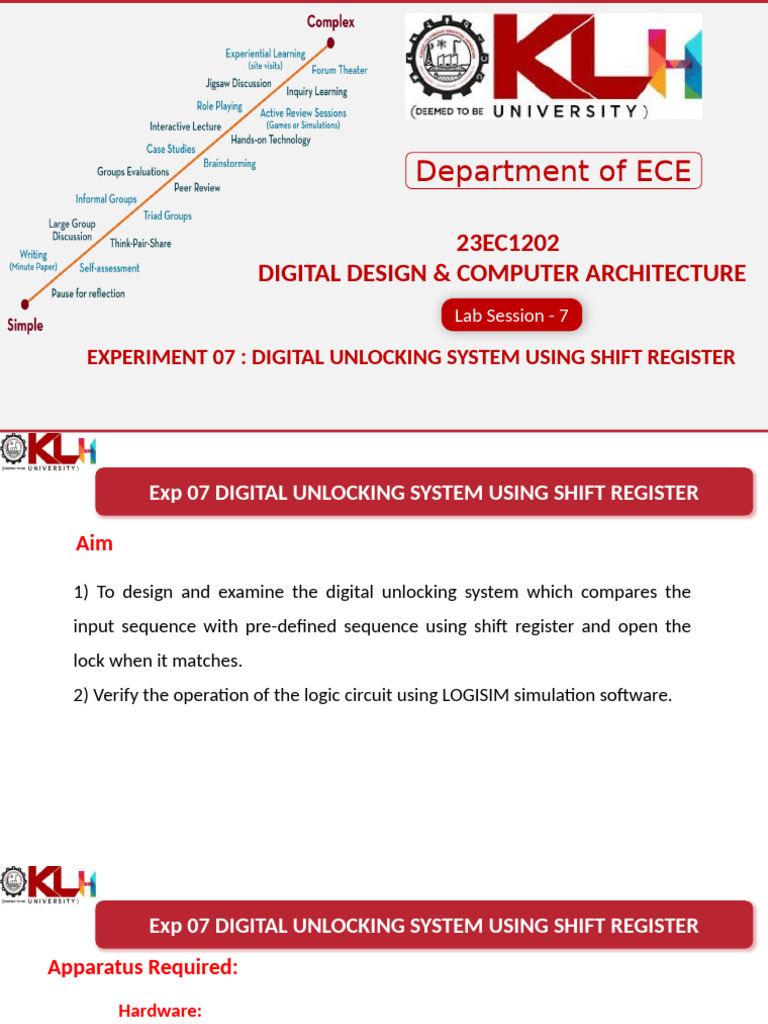 Exp 07 Digital Unlocking System Using Shift Register | PDF | Logic Gate | Electronics