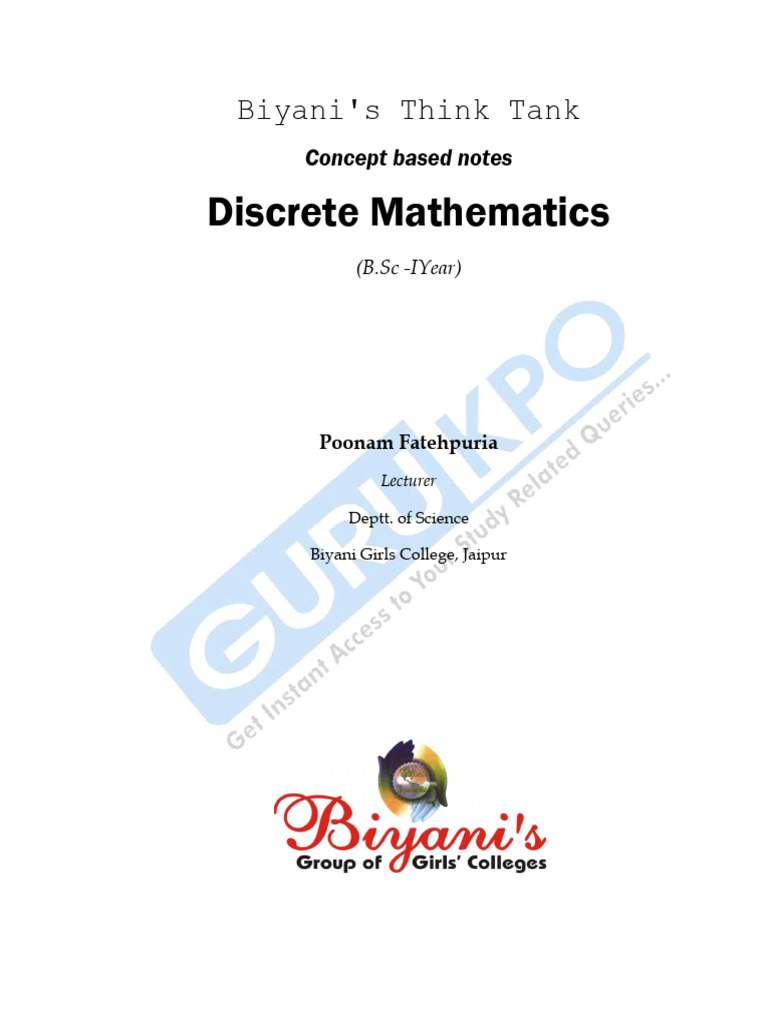 Discrete - Maths BSC Third Year | PDF | Group (Mathematics) | Set ...
