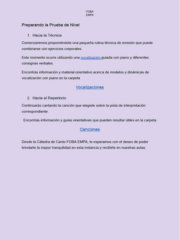 Preparando La Prueba de Nivel | PDF