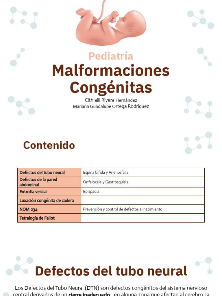 Malformaciones congénitas | PDF | Especialidades Medicas | Enfermedades y trastornos